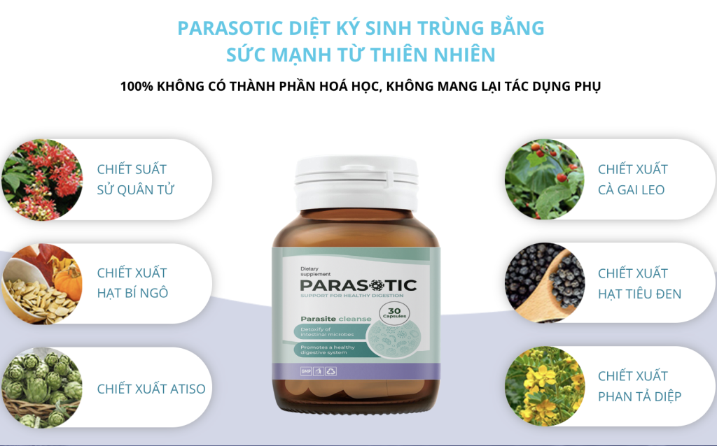 Parasotic diệt kí sinh trùng có tốt không? Reivew từ A-Z - Dược phẩm xanh